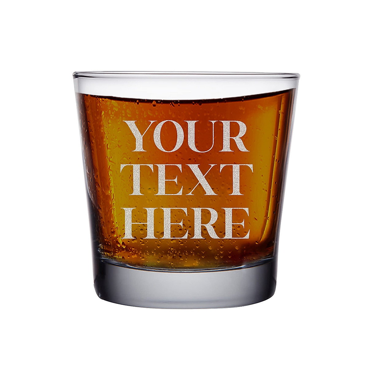 TEEAMORE Personalized Rocks Old Fashioned Cocktail Glass Add Your Text Etched Whiskey Glasses Gift Customization 9oz