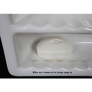 3 USA made Ceramic Recessed Shower Niche 3 compartment shampoo shelf. Easy Install, Easy Clean, Sanitary, Will not Rust or Black Mold, Holds 1-32 oz shampoo, conditioner bottles, Soap Holder 3C