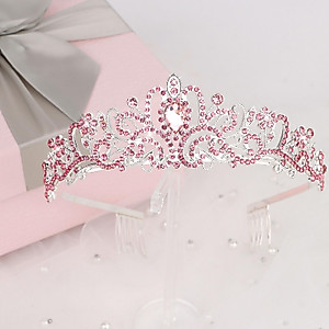 YISSION Birthday Girl Sash & Crown Pink Princess Tiara Crown for Women Girls Happy Birthday Queen Crown & Sash Birthday Tiaras & Crowns for Women Crystal Birthday Headband Birthday Party Decorations