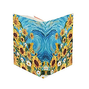 Flashideas Sunflowers Book Cover for Paperback Aa Book Cover for Schoolbooks Adhesive-Free Book Dust Jacket Covers for Women Universal Fits for Most Books Size Holiday Gifts