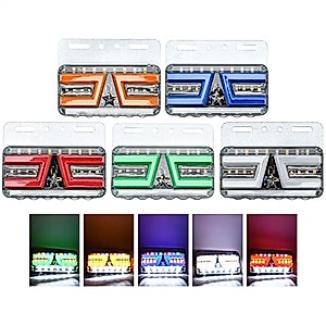 4Pcs Side Marker Truck 24V Trailer Clearance Lights Lighting Dynamic Turn Signal Red White Amber Blue Green,Green