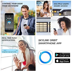 Atoms ATR-1722W by Skylink 3/4HPF Garage Door Opener Featuring Alexa with Extremely Quiet DC Motor, Chain Drive, 2 Remote Controls, Deluxe Wall Console and WiFi Compatible
