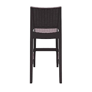 Home Square 30" Resin Wickerlook Patio Bar Stool in Brown - Set of 2