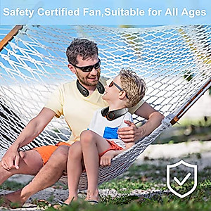 Portable Neck Fan, Livyyds Upgraded Foldable Hands Free Bladeless Neck Fan, 5000 mAh USB Rechargeable Battery Operated Personal Fan, Wearable Cooling Neck Fan Perfect for Travel, Sports, Office - Black