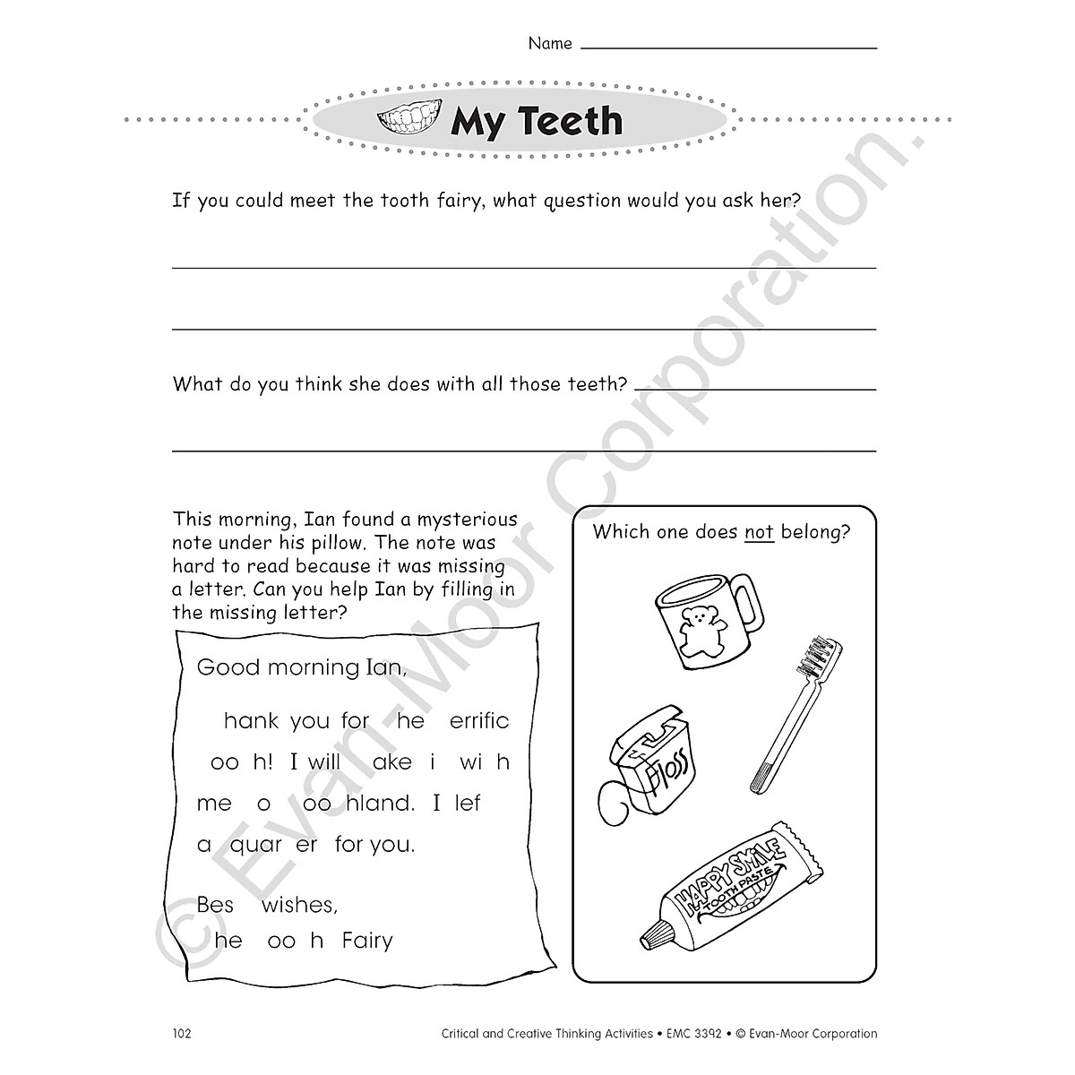 Evan-Moor Critical and Creative Thinking Activities Teacher's Resource Book, Grade 2