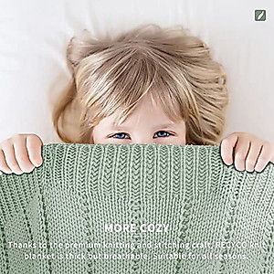 RECYCO Cable Knit Sage Green Throw Blanket for Couch, Super Soft Warm Cozy Decorative Knitted Throw Blanket 2.3LB for Bed, Sofa, Chair 50"x60"