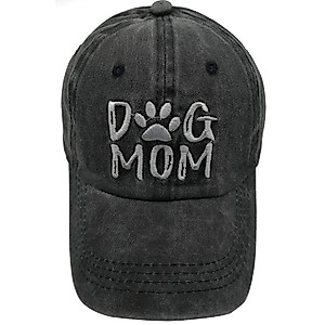 OASCUVER Denim Fabric Adjustable Dog Mom Ponytail Hat Fashion Baseball Cap