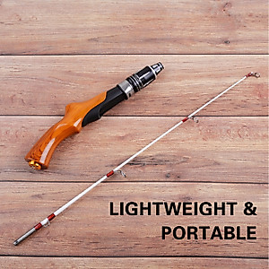 Ice Fishing Rod, 23" Ultralight Ice Spinning Rods Small Ice Fishing Pole Pen Fishing Rods for Winter Ice Fishing Walleye Perch Panfish Bluegill Tackle Gear