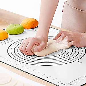 KUFUNG Silicone Baking Mats Non-Slip Pastry Mat Countertop Protector Fondant Mat for Rolling Dough Pie Crust Pizza and Cookies (24 x 16 Inch, Black)