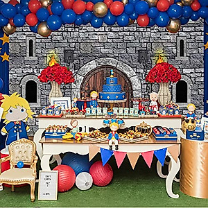 Tranqun Medieval Party Decorations Medieval Castle Backdrop Knight Decorations Castle Wall Backdrop Keepers of The Kingdom Decorations for Medieval Themed Party Supplies(6.5 x 9.2 ft)