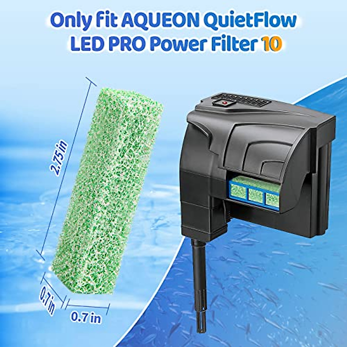 HiTauing 6 Count Phosphate Reducer Filter Pads for aqueon，Fish Tank Filter Pads for QuietFlow LED PRO Model 10