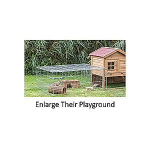 TRIXIE Enclosed Outdoor Run- 34 cu. ft., Galvanized Metal Cage, Portable Pen for Rabbits or Guinea Pigs