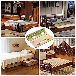 PETTYOLL 12PCS Heavy Duty Non-Mortise Bed Rail Fittings, Wooden Bed Rail Brackets, Rust Proof Bed Rail Hardware for Connecting to Wood, Headboards and Foot-Boards