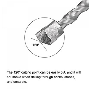 uxcell Masonry Drill Bit Cemented Carbide Spiral Rotary Tool, 6mm Cutting Dia 2 Pcs