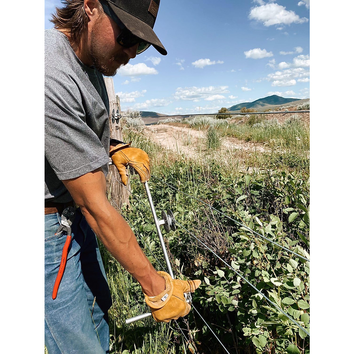 Golden Stag Iron Fencer Work Glove- 207 X-Large Cowhide Leather Fencing Gloves for Men Heavy Duty Double Palm, Guantes de Trabajo Para Hombre, Men Barbed Wire, Ranch, 207XL