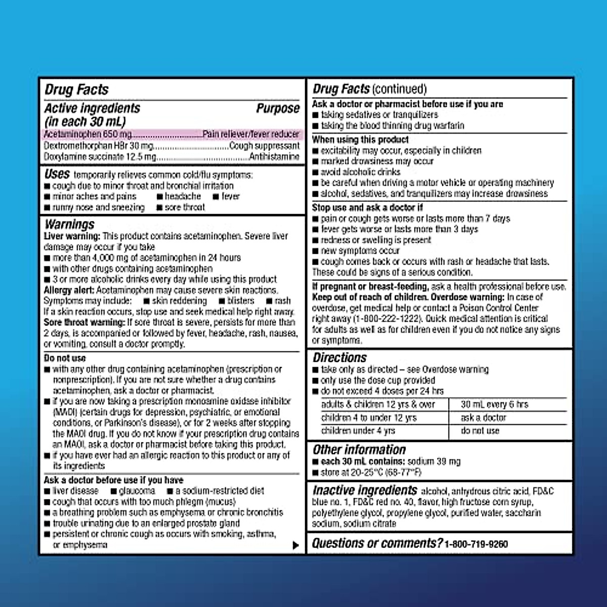 Amazon Basic Care Nighttime Cold & Flu Relief, Pain Reliever, Fever Reducer, Cough Suppressant, Antihistamine, Cherry Flavor, 12 Fluid Ounces