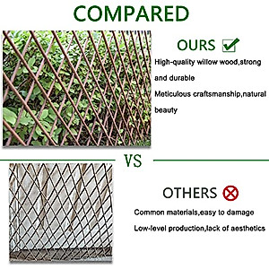 86 York Expandable Willow Lattice Fence Panel for Climbing Plants Vine Ivy Rose Cucumbers Clematis (1)