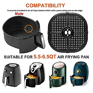 Air Fryer Grill Pan Replacement Parts for 5QT COSORI Air Fryers, 9.09IN Premium Square Air Fryer Grill Crisper Plate Tray Accessories Rack for Instant Air Fryer, Non-Stick, Dishwasher Safe