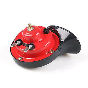 300DB Super Loud Train Horn, 2PCS Car Air Electric Snail Double Horn, 12V Waterproof Air Horns Replacement Kit, Automotive Accessories Universal for Car, Motorcycle, Truck, Bike, Boat (Red)