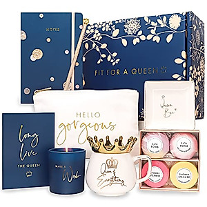 Luxe England Gifts Royal Gift Basket for Women - Best Mother's Day Gift Box, Thank you, Congratulations, Happy Birthday Gifts for Women Friend, Wife, Mom, Sister