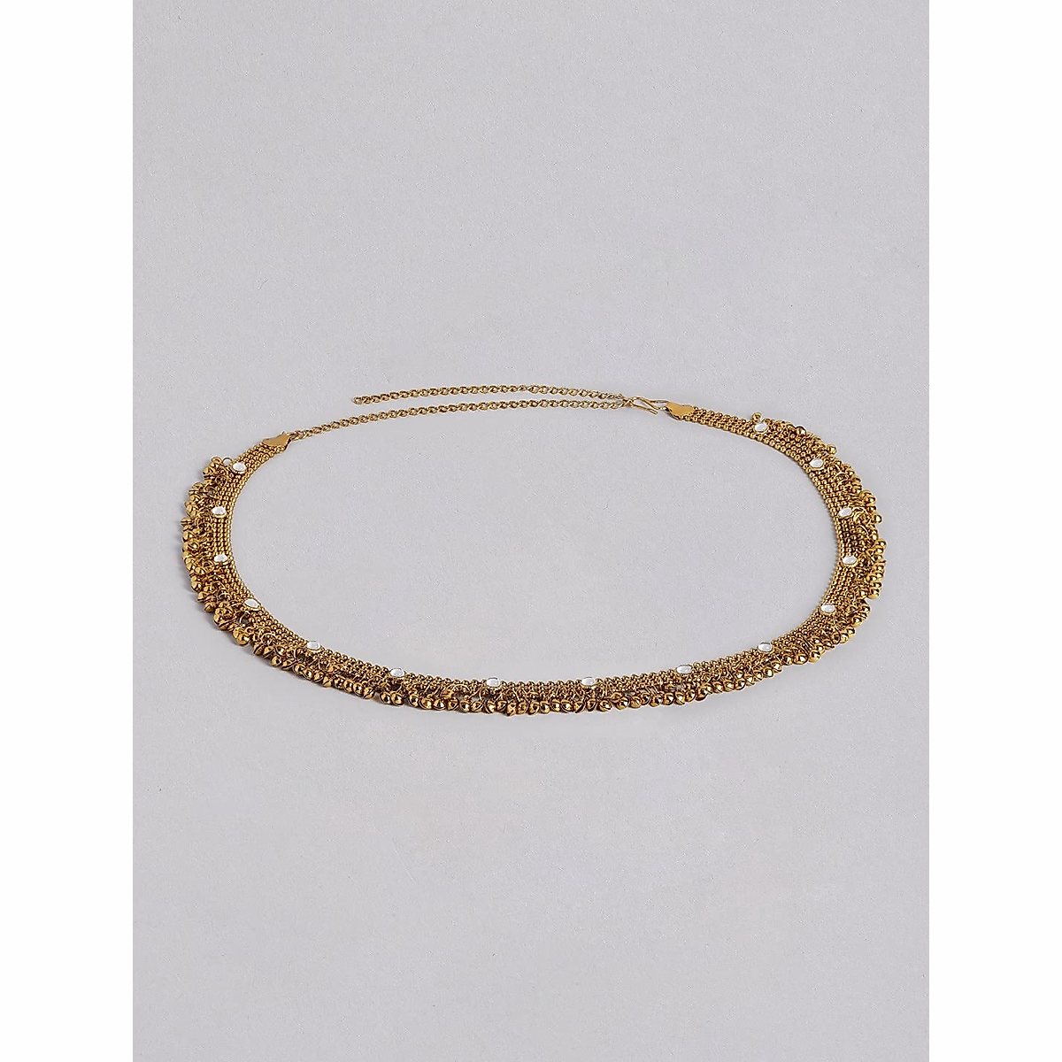 I Jewels 18k Gold Plated Indian Wedding Bollywood Faux Waist Chain/Kamar Patta/Belly Chain Indian Jewelry for Women(B023)