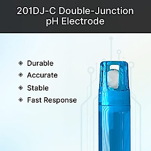 APERA INSTRUMENTS 201DJ-C Double-Junction pH Electrode, BNC Connector, 3 Ft Cable, PC Body