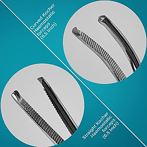 DEXSUR Veterinary Umbilical Cord Scissor Kit, Reusable, High-Grade Stainless Steel Autoclavable, Durable - 7 Pcs