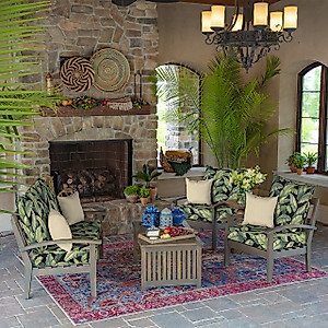 Arden Selections Outdoor Deep Seat Set, 24 x 24, Water Repellent, Fade Resistant, Deep Seat Bottom and Back Cushion 24 x 24, Onyx Cebu