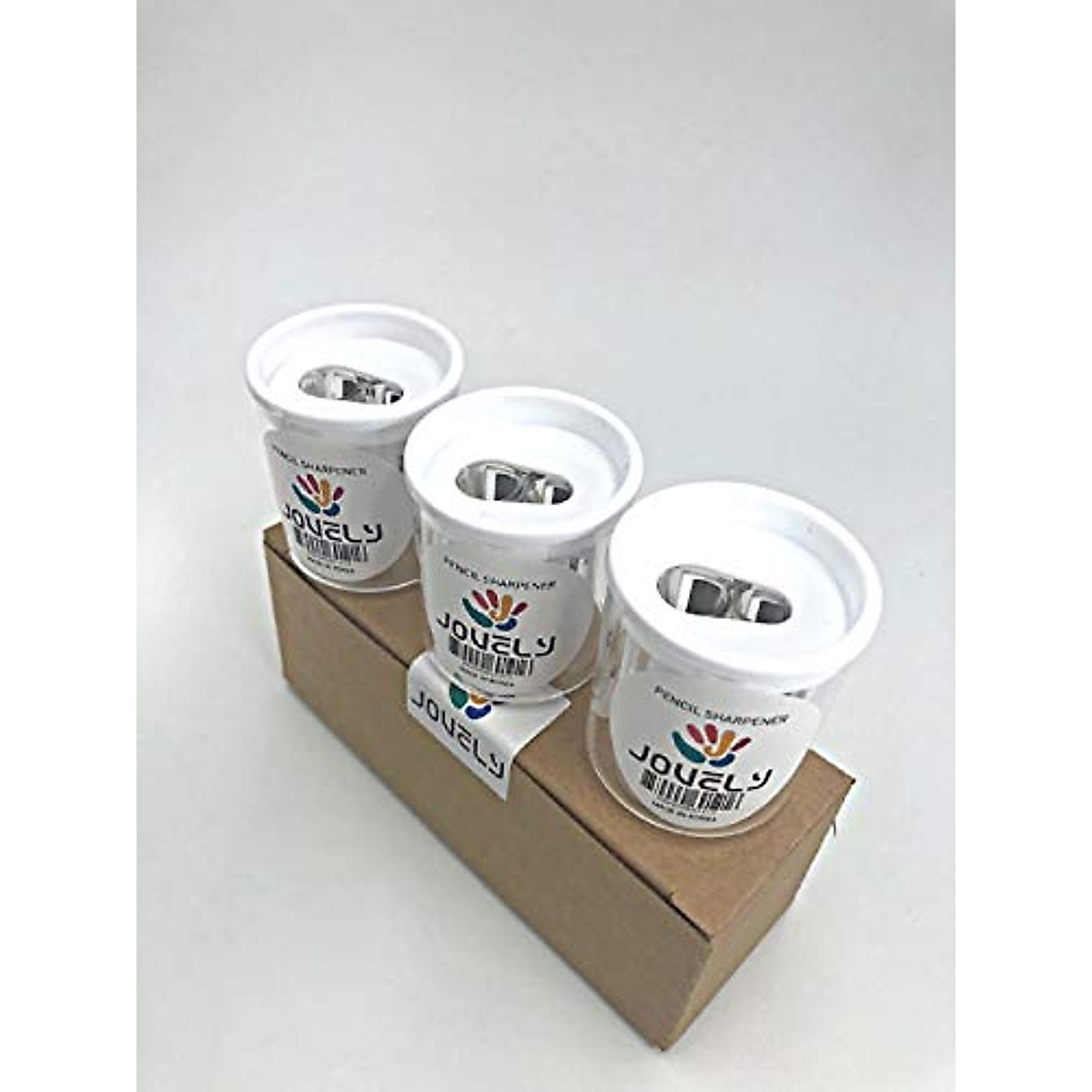 Jovely Manual Pencil Sharpener for Kids, Students, Teachers and Office Workers at School Classroom, Office and Home, 2 Size Holes for Standard and Jumbo Pencils, Pack of 3