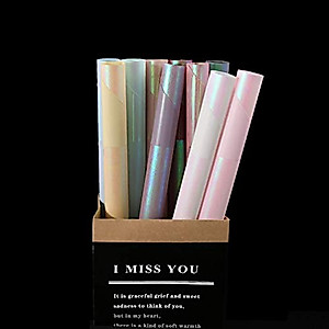 BBC Iridescent Double Sided Flower Wrapping Paper Florist Bouquet Packaging, 20 Sheets (White)
