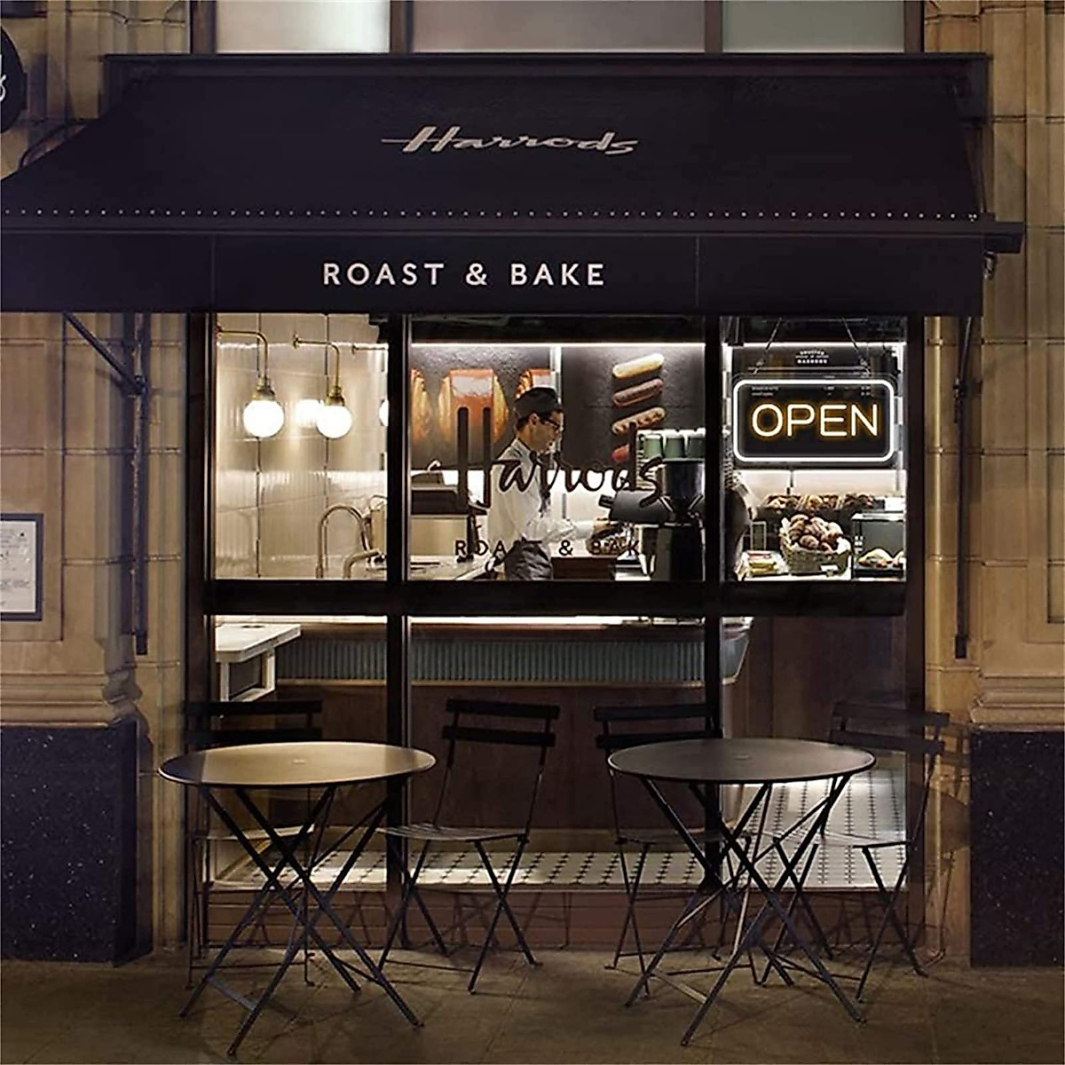 YOYAL Open Letter Neon Sign Led Modeling Light Luminous Letters Signboard Acrylic Panel Neon Decorative Light, 41x23cm