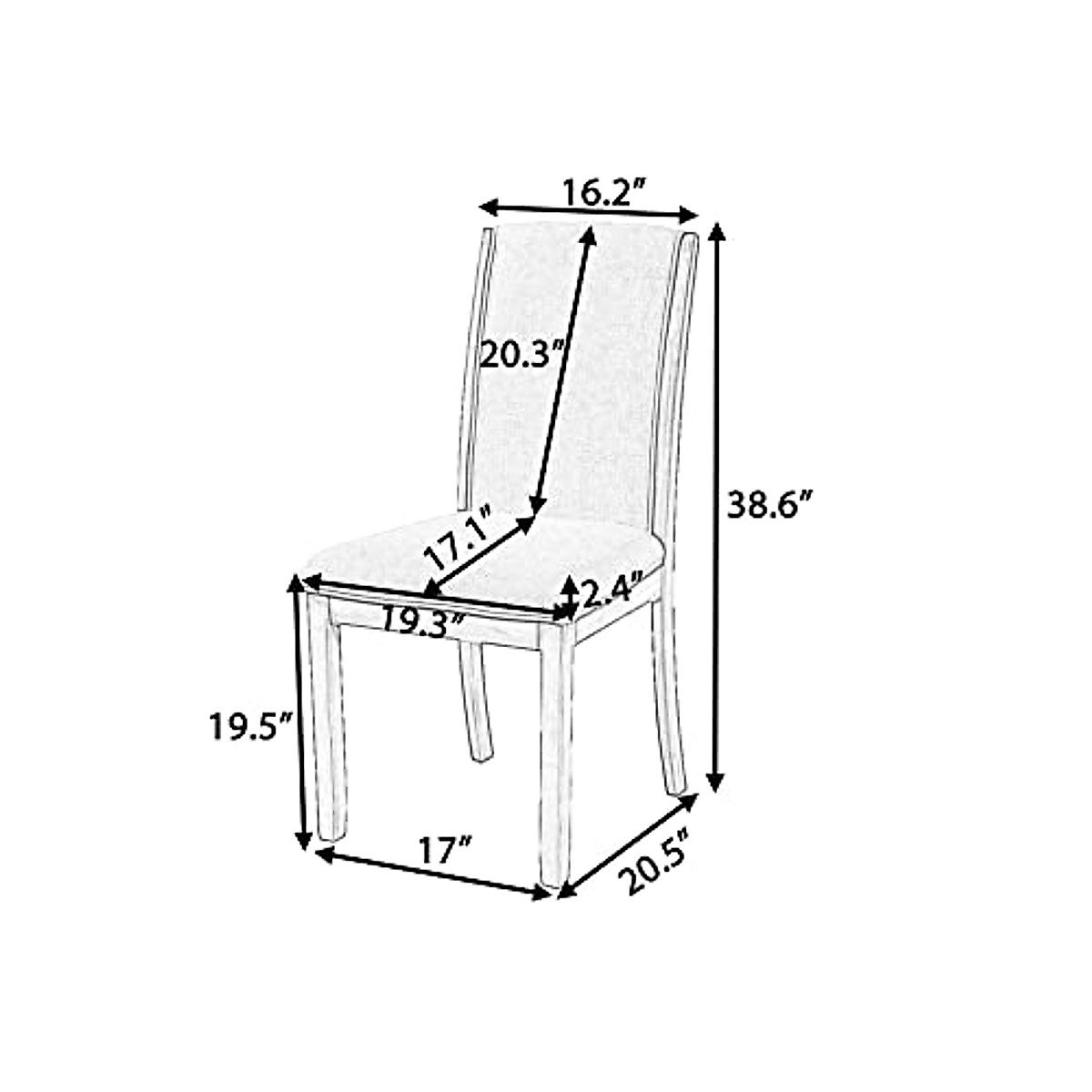 LUMISOL Upholstered Dining Chairs Set of 4, High Back Padded Dining Chairs with Solid Wood Legs, Modern Linen Fabric Kitchen Chairs (White + Beige)