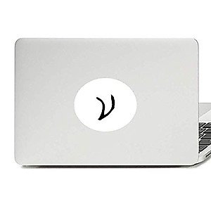 Greek Alphabet Nu Black Silhouette Vinyl Emblem Graphic Laptop Sticker Notebook Decal