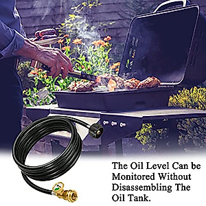 GCBSAEQ 12 Feet Propane Tank Extension Hose with Gauge, LP Gas Hose Leak Detector Replacement for Propane Tank QCC POL Fitting