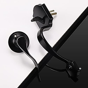 home improvement direct Camelot Trim Lower Half Handleset, Flat Black Entry Door Handle with Accent Wave Door Lever for Electronic Keypad with Drop Interior Left Handed Lever