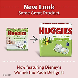 Sensitive Baby Wipes, Huggies Natural Care Baby Diaper Wipes, Unscented, Hypoallergenic, 99% Purified Water, 2 Refill Packs, 176 Count (Pack of 4) (704 Wipes Total)