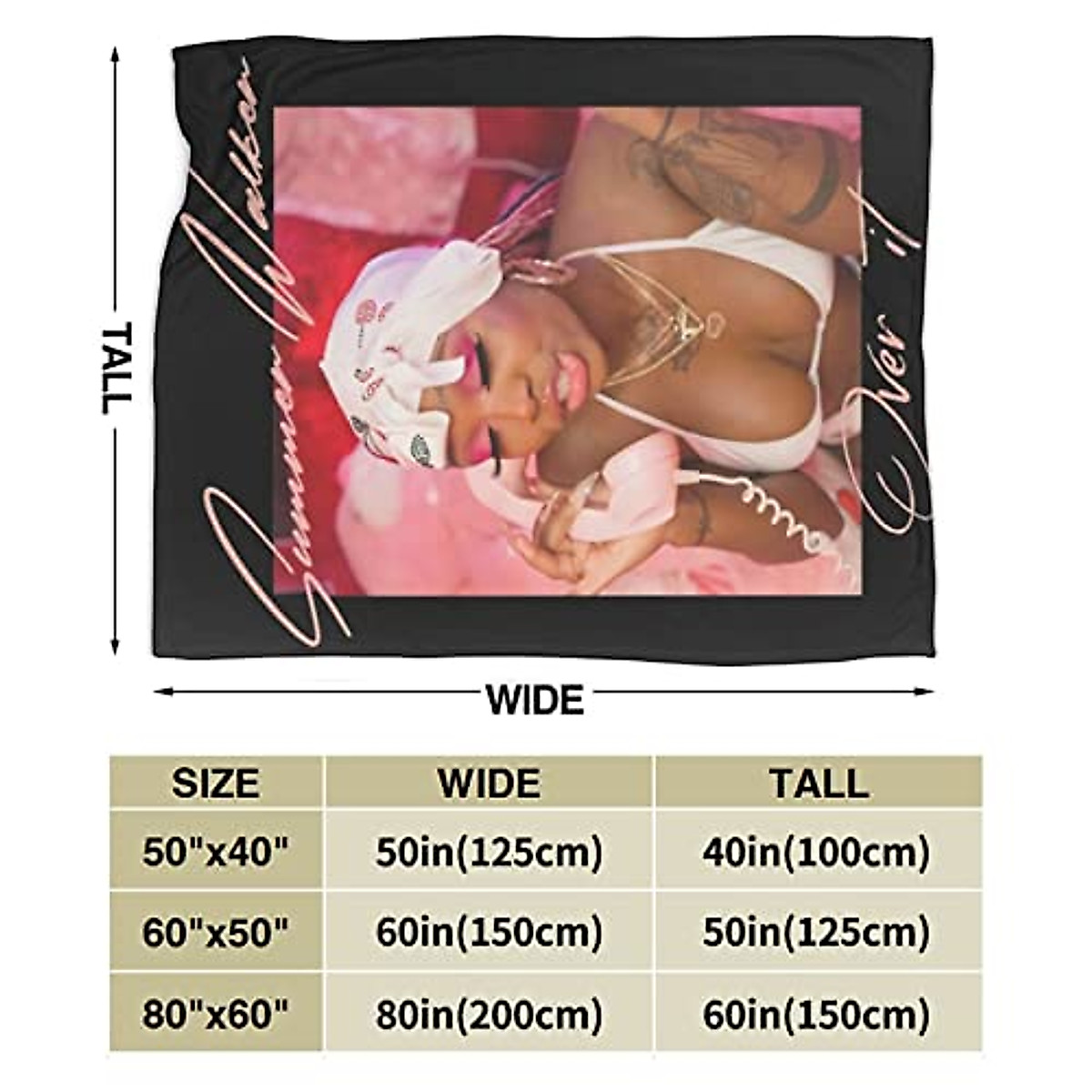 Summer Walker Over It Throw Blanket Super Soft Lightweight Flannel Fleece Blankets for Home Bed Sofa