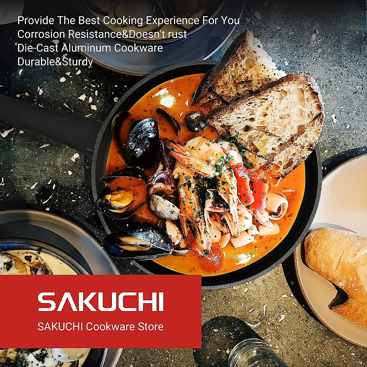 Sakuchi Frying Pan Set Nonstick Skillet Set Induction Compatible 3 Piece, 8 Inch, 9.5 Inch and 11 Inch…