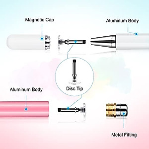 Stylus Pens for Touch Screens, 3 Pack Disc Universal Stylus Pen for iPad pro/Mini/Air/iPhone/Android/Microsoft Tablets and All Capacitive Touch Screens