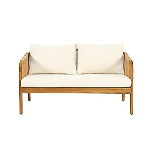 Christopher Knight Home Jabe Chat Set, Beige + Teak + Light Brown