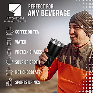 JFWcreations Soccer Coach Tumbler - 30oz Insulated Engraved Stainless Steel Cup Gift Orange