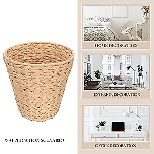 Cabilock Office Decor Paper String Basket Multi- Storage Basket Home Trash Basket Waste Basket Garbage Container Toillet Paper Bin for Bathroom Bedroom Kitchen Office Wicker Basket