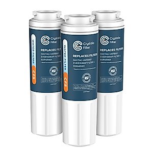 Crystala Filters UKF8001 Compatible with Everydrop Filter 4, EDR4RXD1, Whirlpool Refrigerator Water Filter 4, 4396395, Maytag UKF8001AXX, UKF8001AXX-750, 46-9006, Puriclean II, PH21500, Pack of 3
