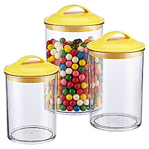 Calypso Basics by Reston Lloyd Acrylic Storage Canisters, Set of 3, Lemon