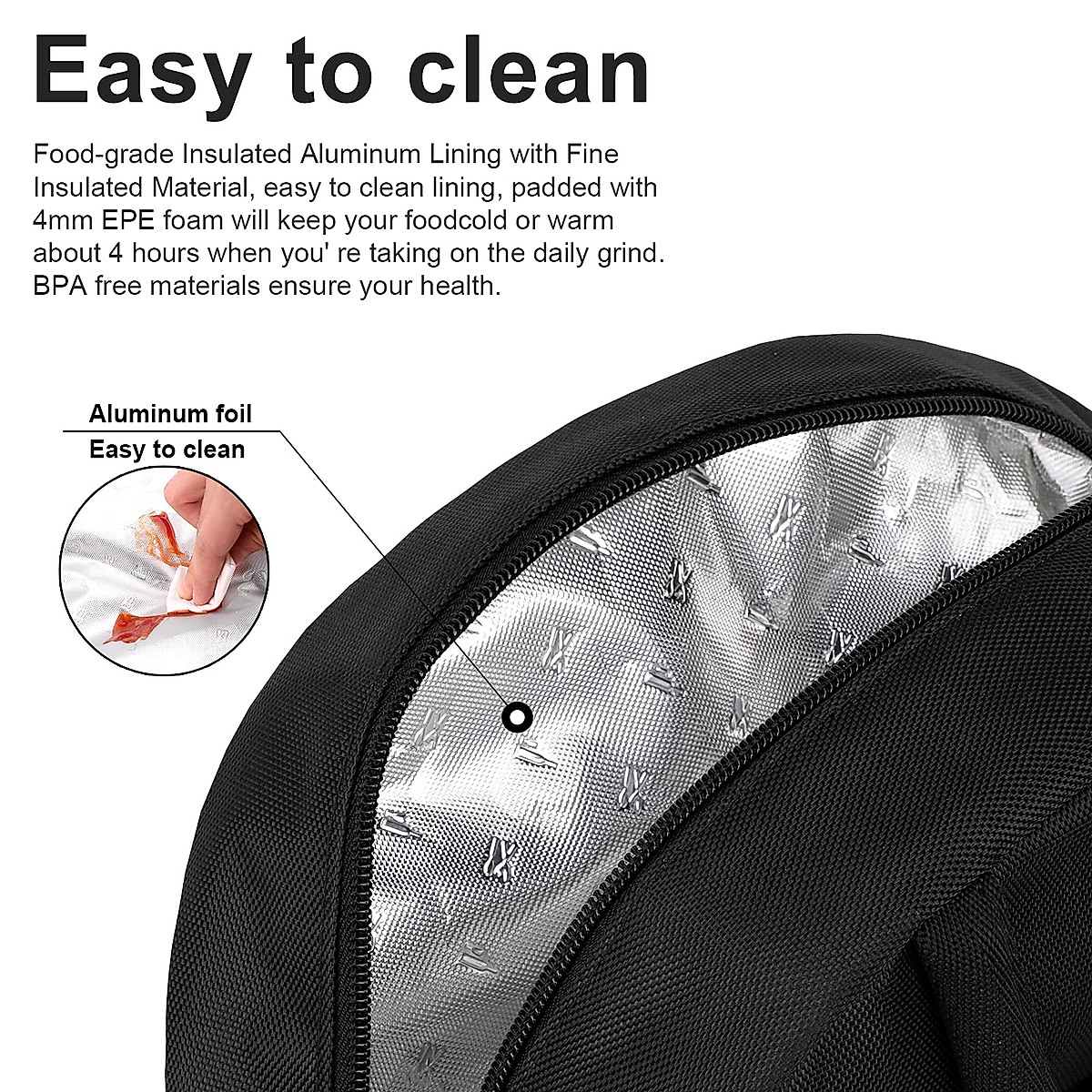 BALORAY Lunch Bag Women Men, Double Deck Lunch Box Insulated Lunch Bag for Adults Work Office Picnic, Leakproof Cooler Bag with Adjustable Shoulder Strap