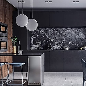 HCK 3.18 cu. ft. 15 Inch 90 can Commercial Grade Built-in Indoor/Outdoor Beverage Fridge with Stainless Steel Door for Soda and Beer, Chills Drinks with 3 Shelves