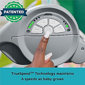 Bright Starts Playful Paradise Portable Compact Automatic Baby Swing with Music, Unisex, Newborn +