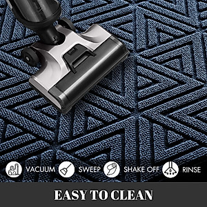 Yimobra Front Door Mat Outside Entrance 72 x 24, Waterproof and Washable Outdoor Mat, Non Slip Rubber Backing, Heavy Duty Welcome Matt for Home Entry Floor Porch Garage Office, Low Profile, Blue