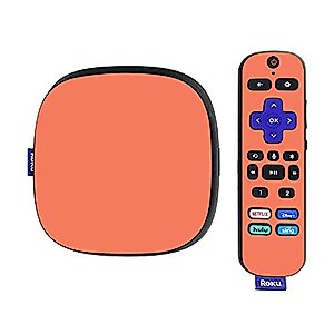 MIGHTY SKINS MightySkins Skin Compatible with Roku Ultra HDR 4K Streaming Media Player (2020) - Solid Salmon | Protective, Durable, and Unique Vinyl Decal wrap Cover | Easy to Apply | Made in The USA