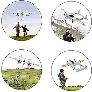 DAILIOT RC Plane 2 Channel Remote Control Airplane Ready to Fly RC Planes for Beginner, Advanced RC Foam Airplane for Kids Boys Beginner, Easy & Fun to Fly P38 Lightning Fighter with 2 Batteries